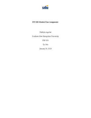 FIN 320 Project Two Financial Analysis - The current financial ...