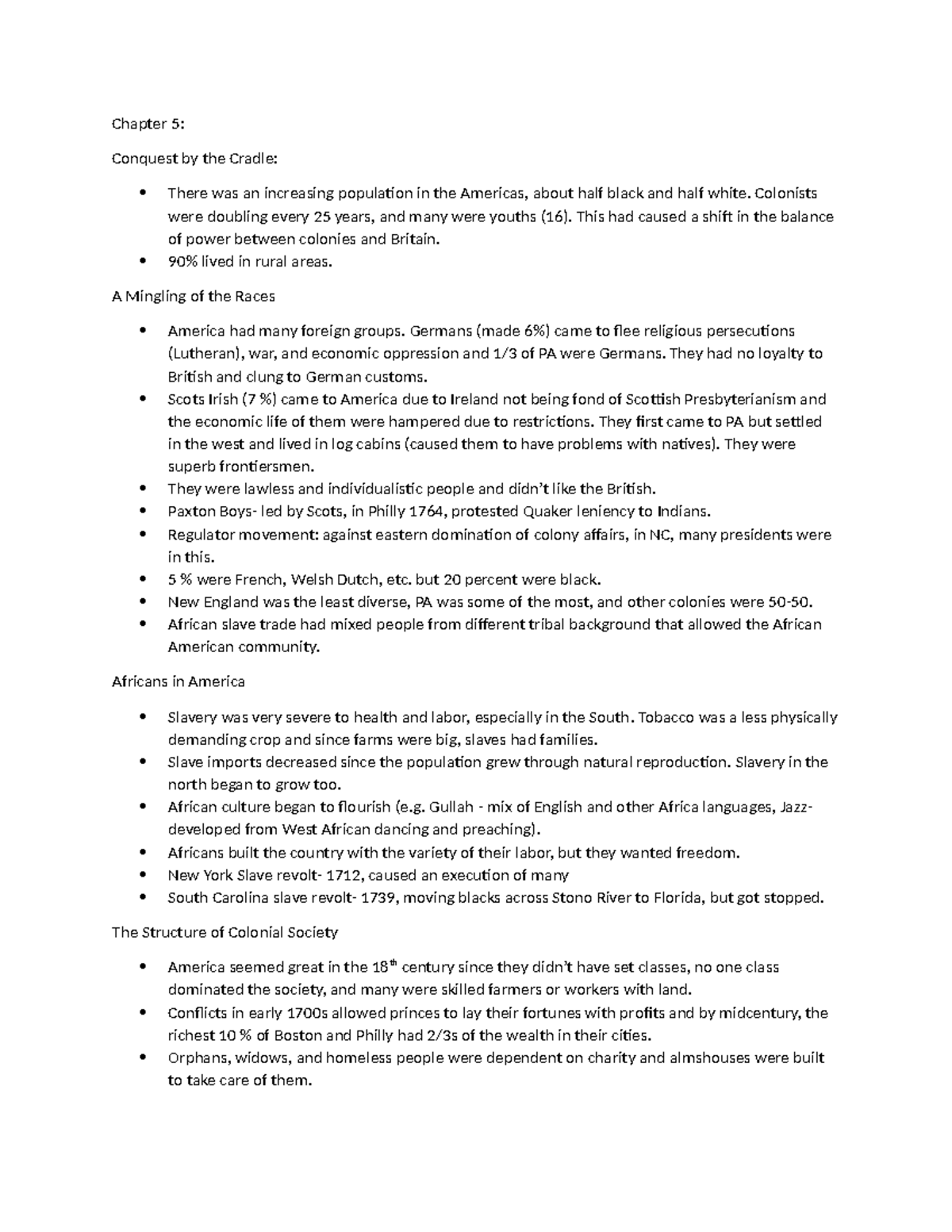 Chapter 5 Notes - Chapter 5: Conquest by the Cradle: There was an ...