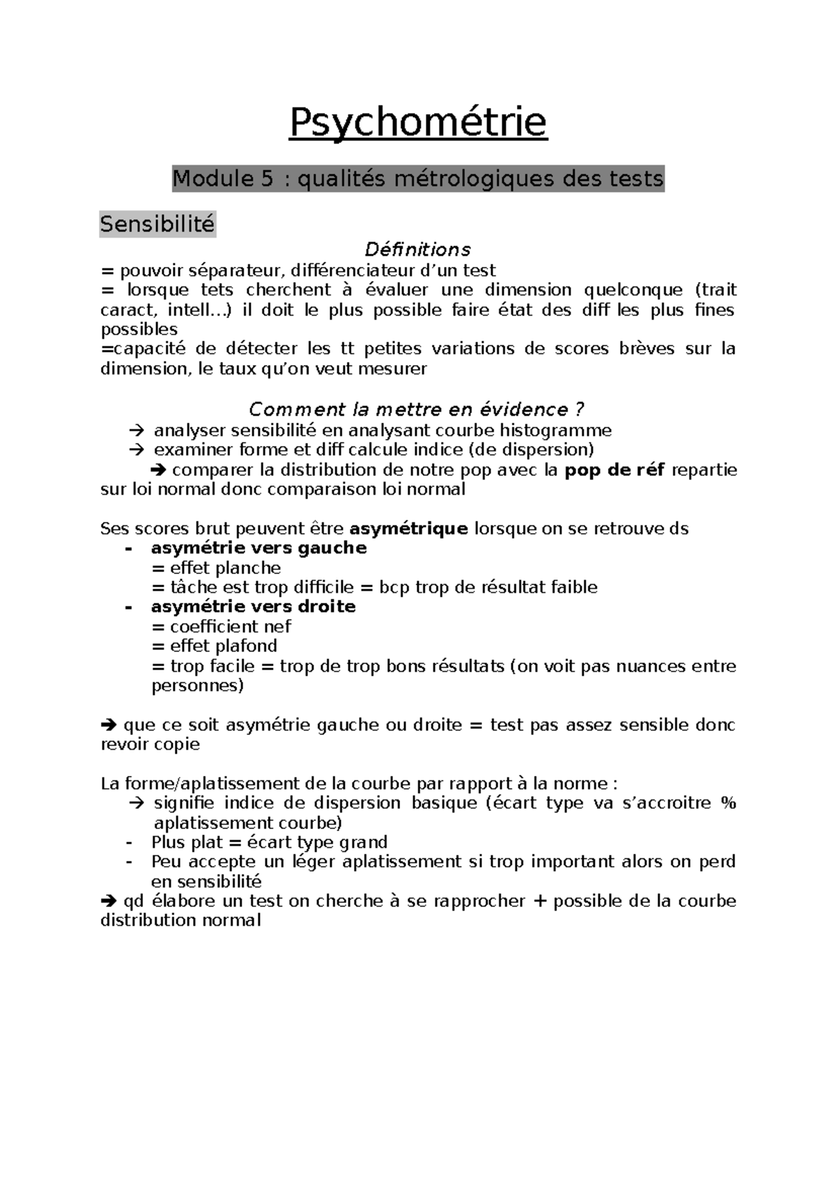 Psychométrie - module 5 - Psychométrie Module 5 : qualités ...