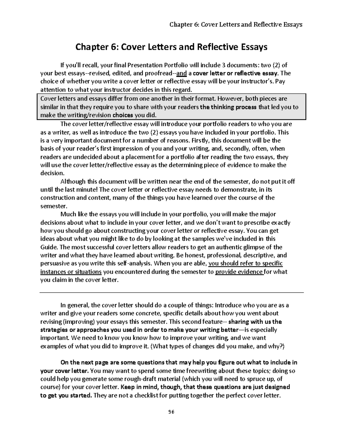 Chapter-6-Cover-Letters - Chapter 6: Cover Letters and Reflective ...