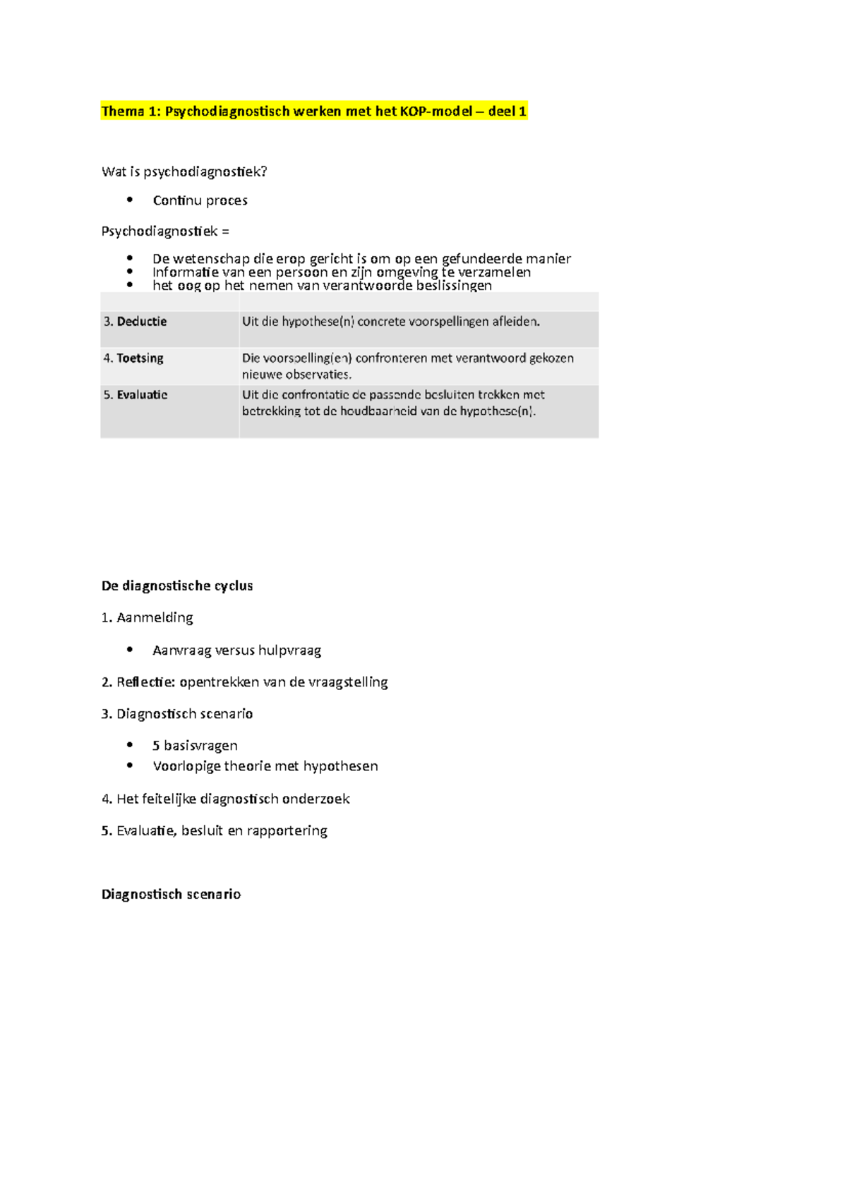Psychodiagnostisch werken met het KOP-model – deel 1 ( (psychodiagnostiek bij volwassenen) - Studocu