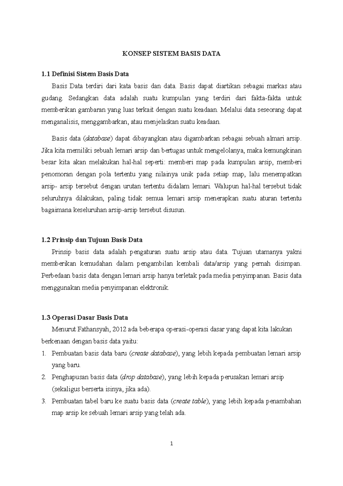 Konsep Basis DATA Komputer - KONSEP SISTEM BASIS DATA 1 Definisi Sistem ...