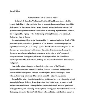 Current event - americas - Americas Current Event Article I read the ...