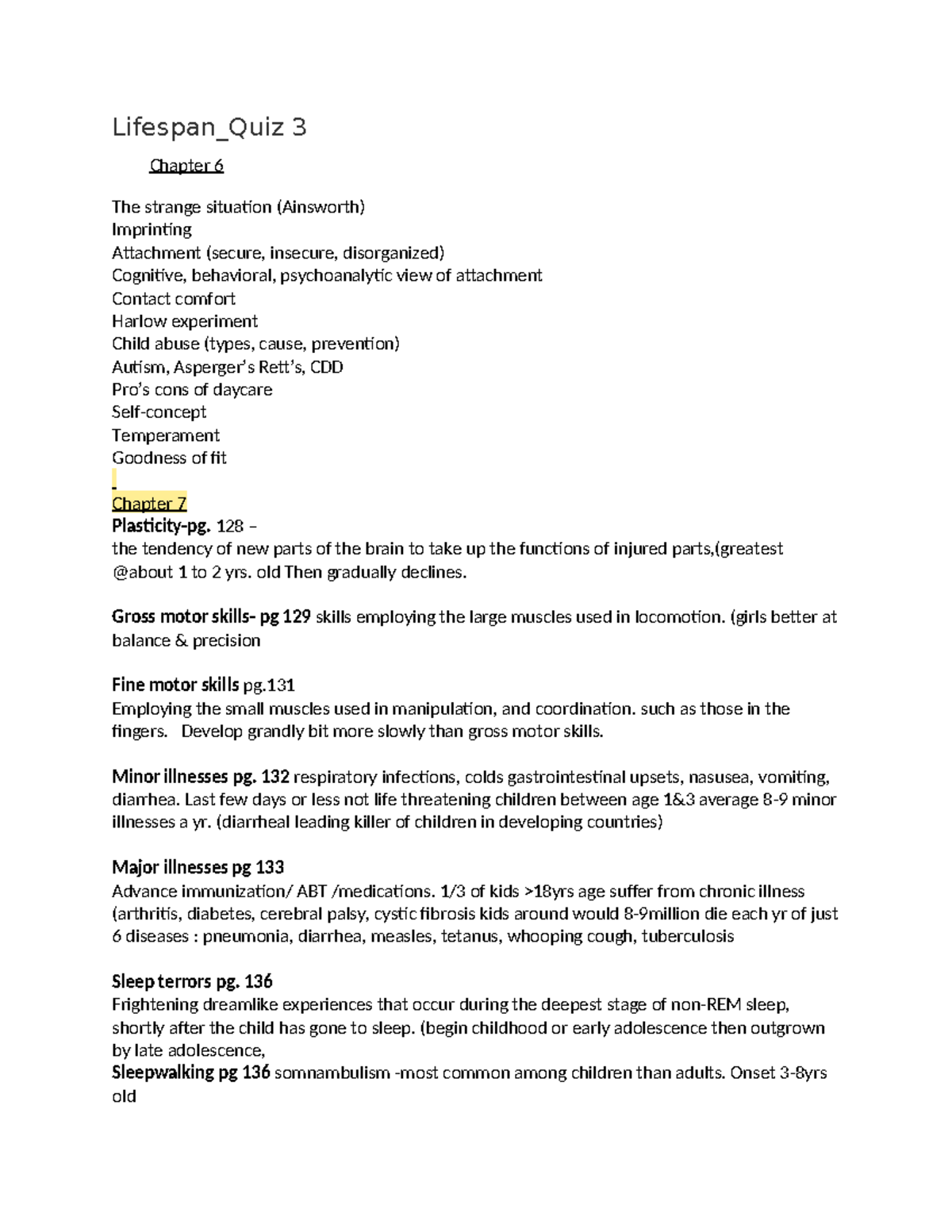 Life span Quiz 3 - quiz - Lifespan_Quiz 3 Chapter 6 The strange ...