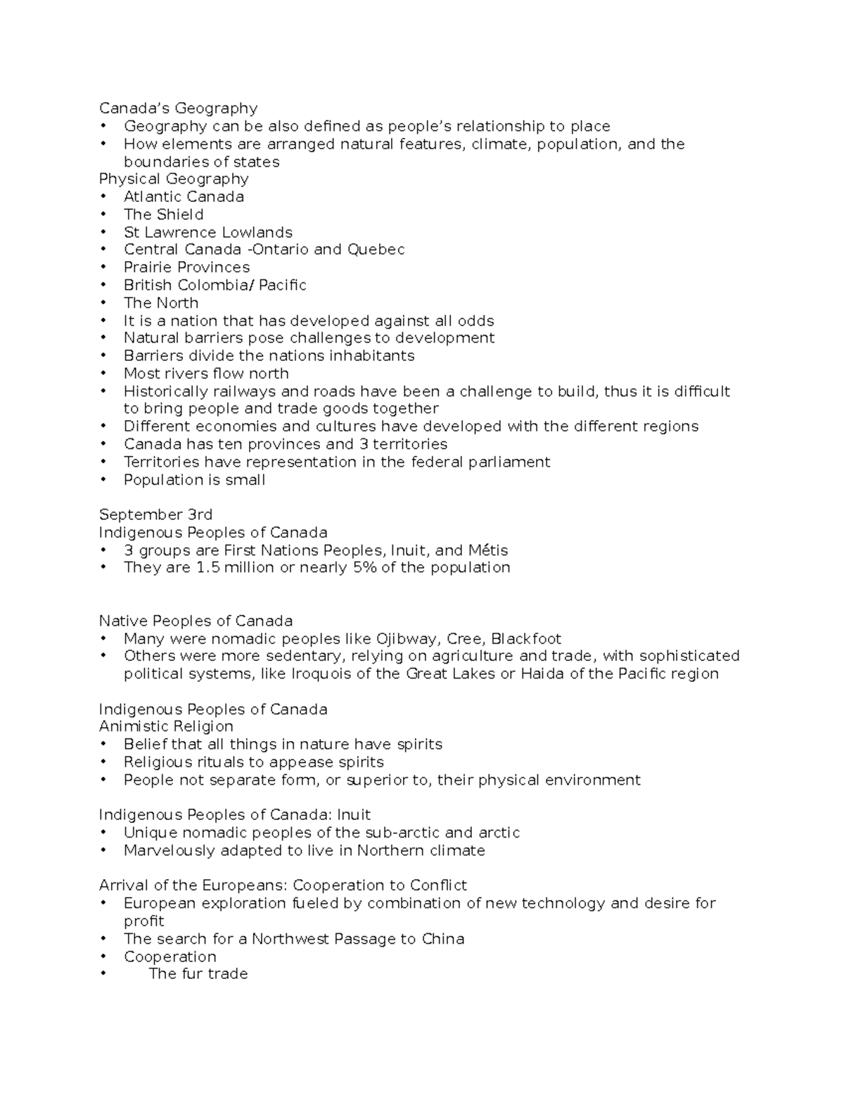 Canadian Studies Notes - Canada’s Geography Geography can be also ...