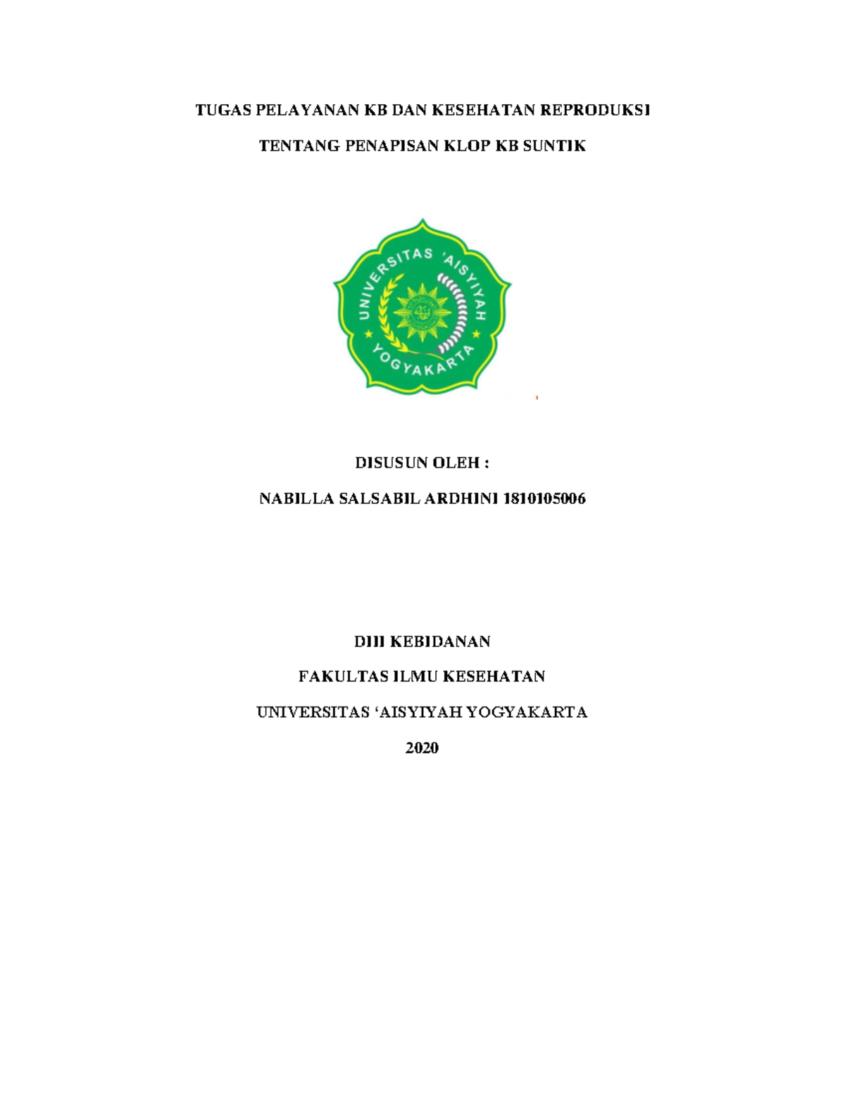 Penapisan KB suntik 2 - TUGAS PELAYANAN KB DAN KESEHATAN REPRODUKSI ...