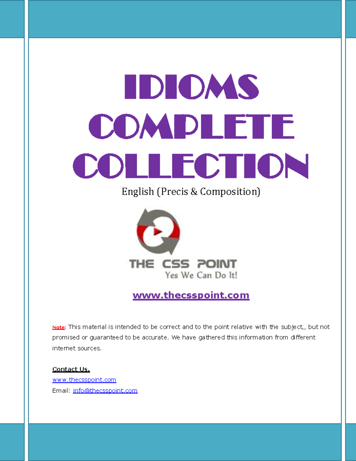 Idioms Complete Collection - IDIOMS COMPLETE COLLECTION English (Precis ...