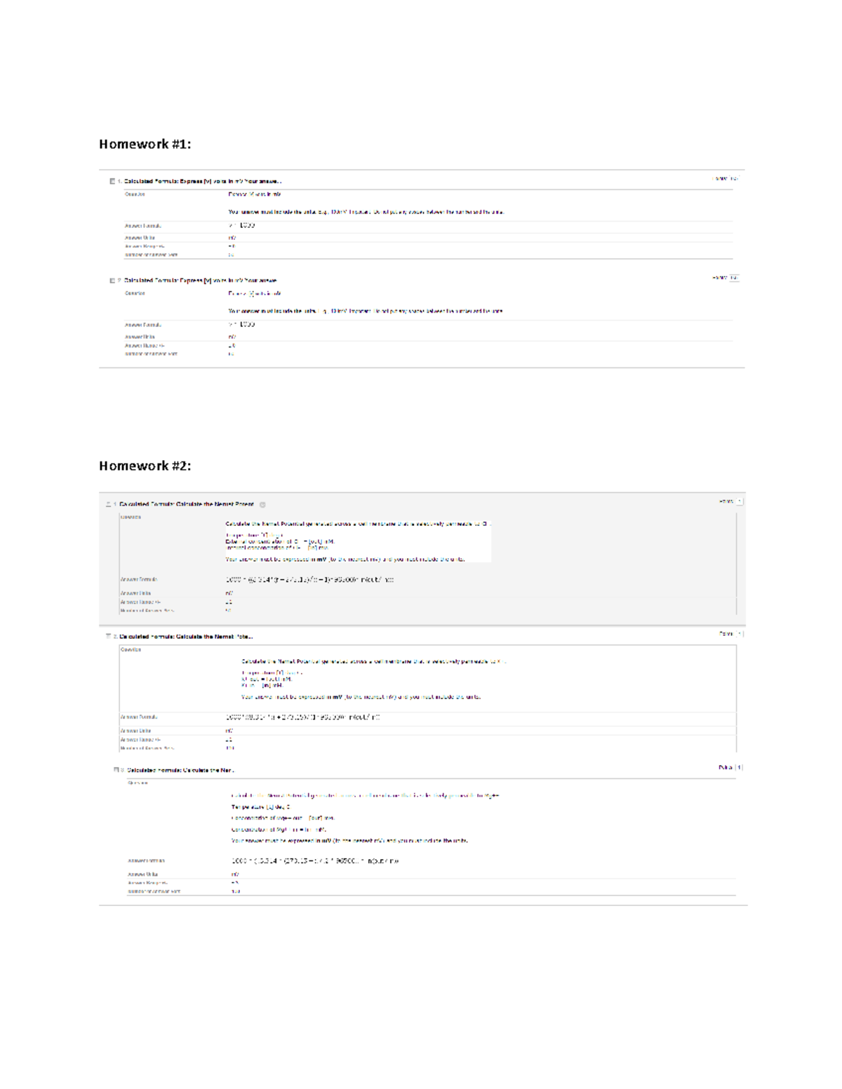 Homework answer key - Homework 1 Calculated Formula: Express volts in ...