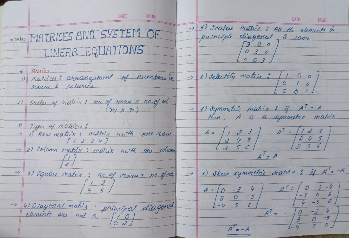 Linear algebra- Matrices and system of linear eqns - Linear Algebra ...