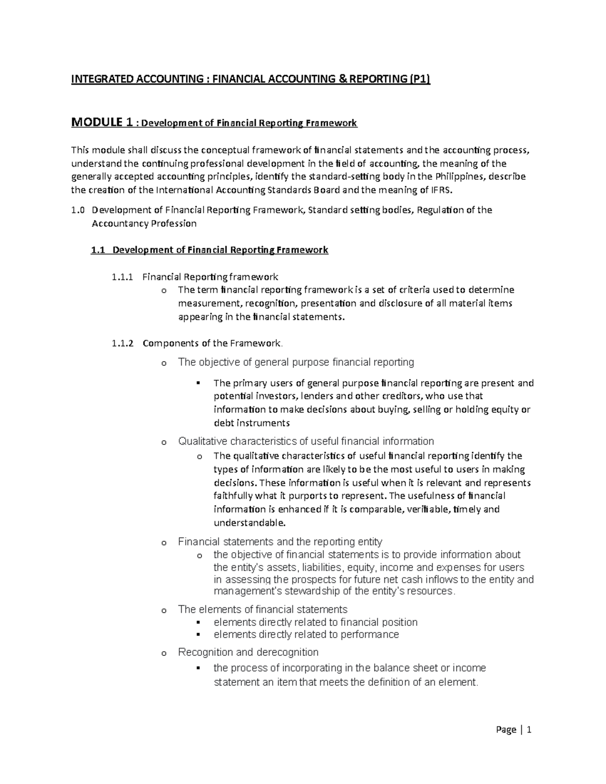 Modulde 1A - Financial Reporting Framework - INTEGRATED ACCOUNTING ...