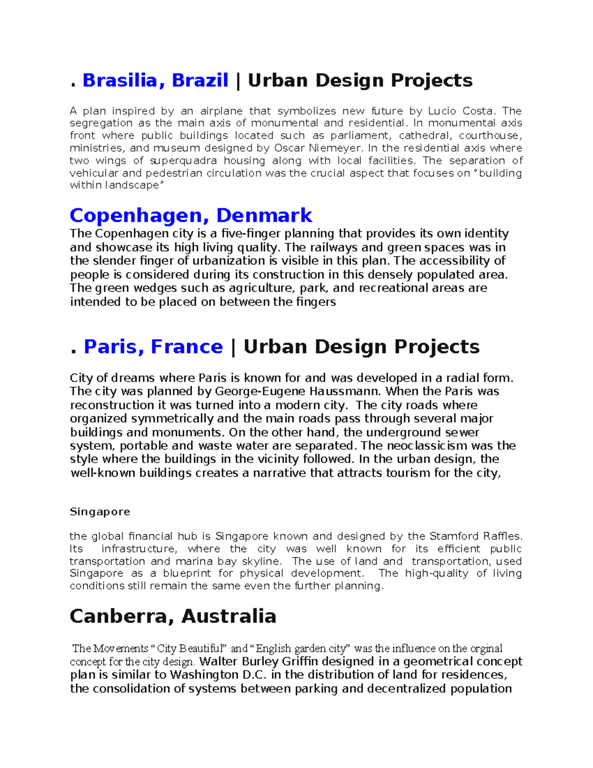 Brasilia - EXAMPLES OF URBAN DESIGN SUBJECT - . Brasilia, Brazil ...