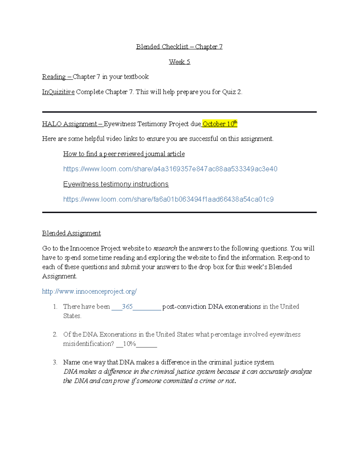 Blended Cheklist Chapter 7 - Blended Checklist – Chapter 7 Week 5 ...