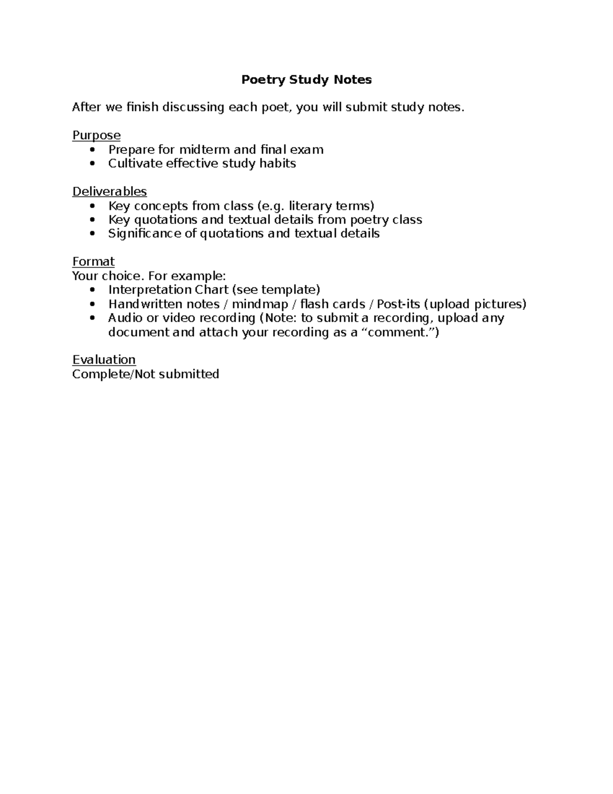 3. Poetry Study Notes - Poetry Study Notes After we finish discussing ...