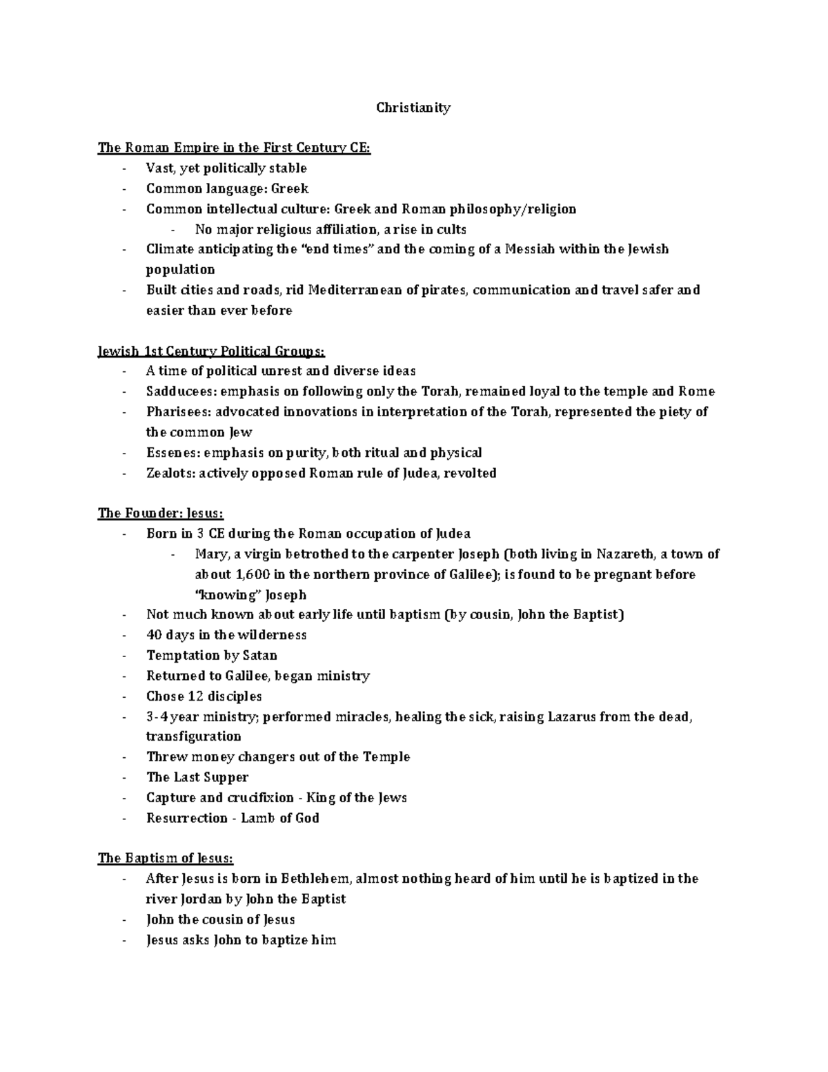 Unit 4 Christianity - Professor Kinsey Hall - Christianity The Roman ...