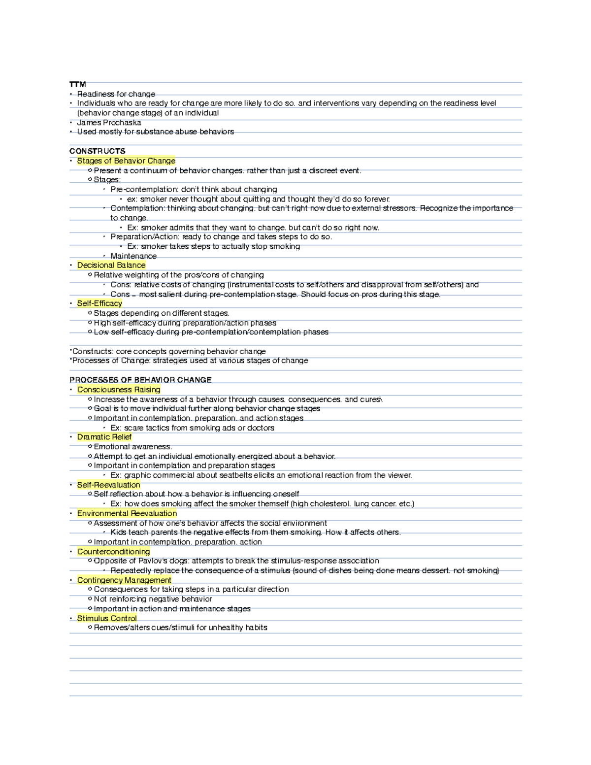 5 - Transtheoretical Model (TTM) - TTM Readiness for change Individuals ...