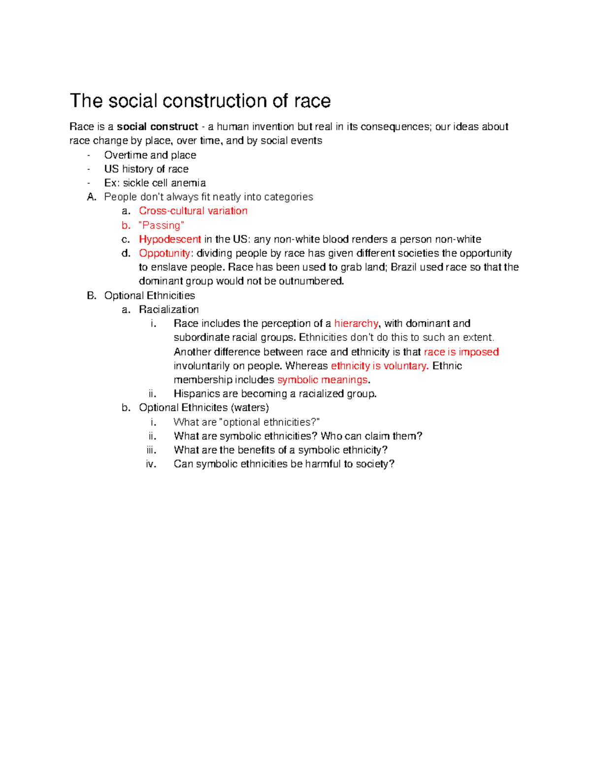 Chapter 2 Race and Ethnicity Overview; sociology copy - The social ...