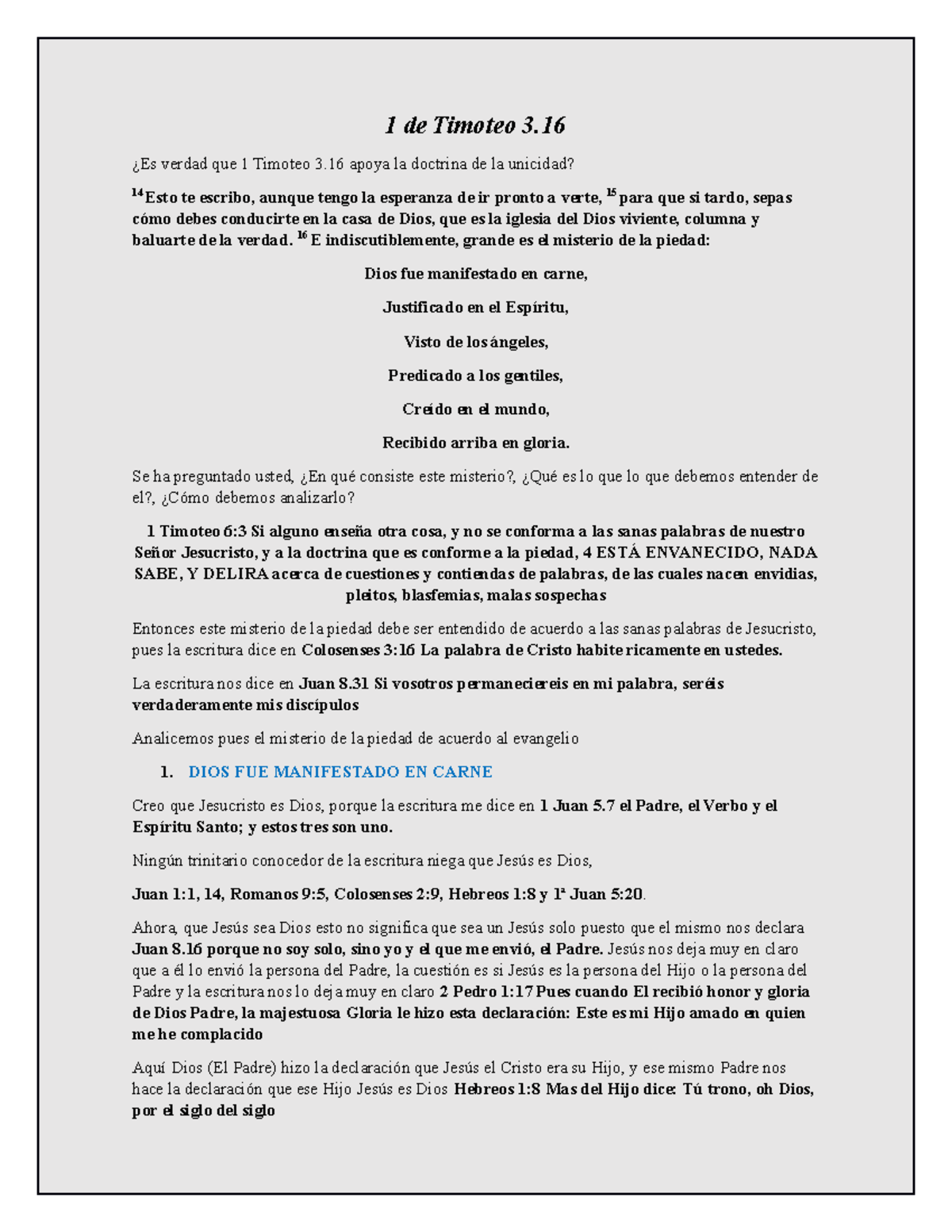1 de Timoteo 3 - Lecturas - 1 de Timoteo 3. ¿Es verdad que 1 Timoteo 3 ...