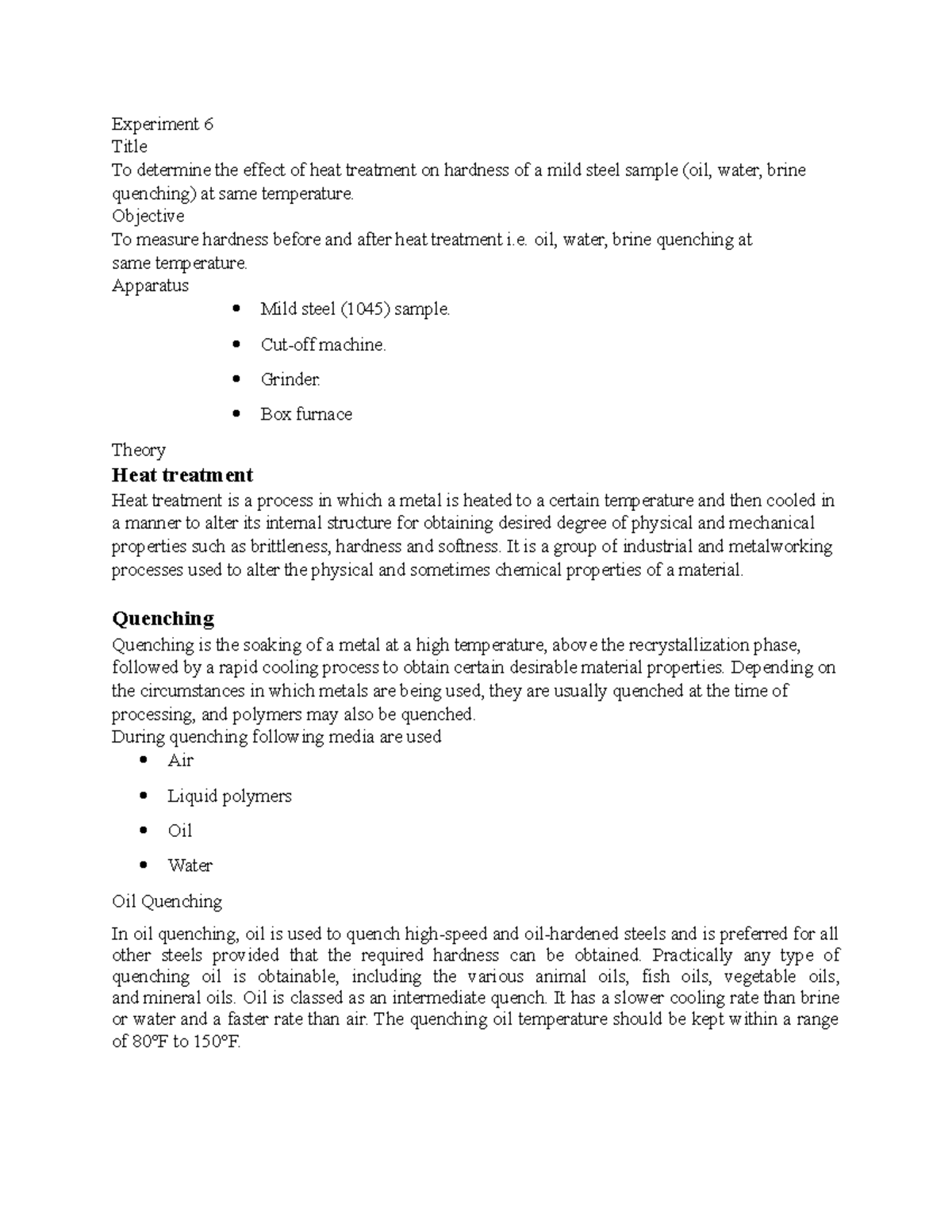 IM 6 - mechanics of materials 7th edition - Experiment 6 Title To ...