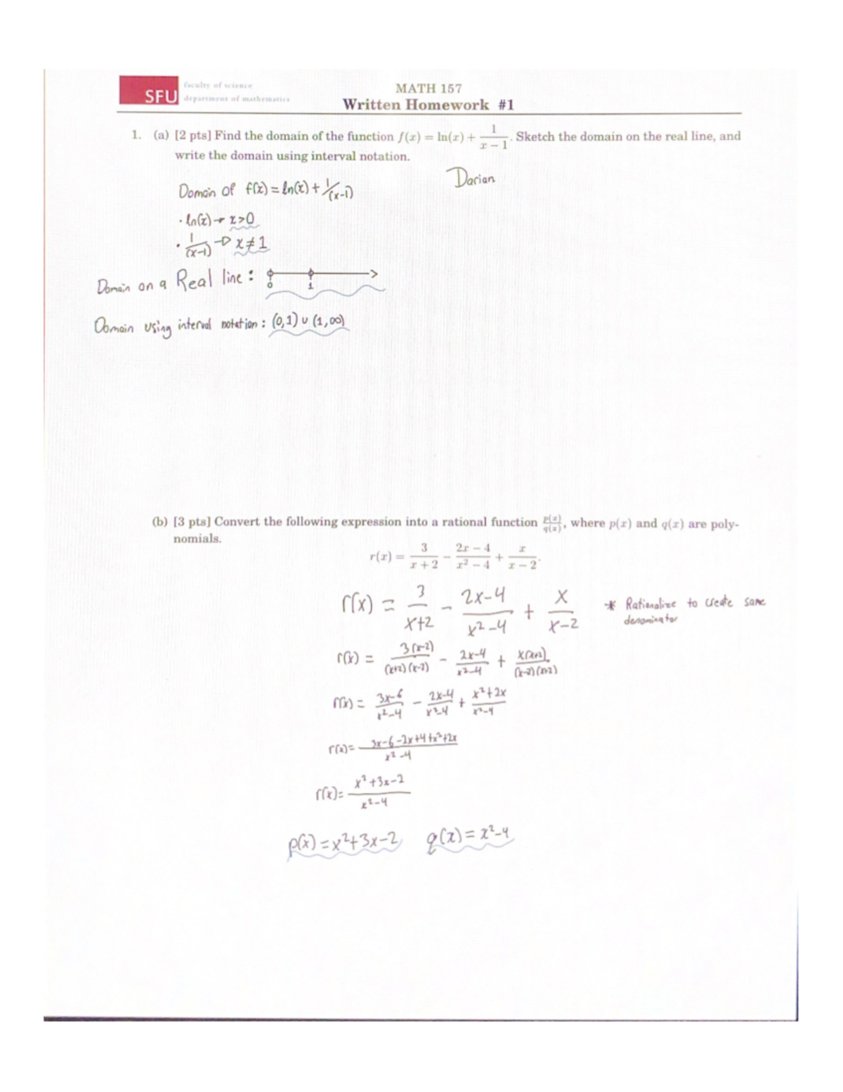 MATH 157 crowdmark #1 - MATH 157 - Studocu