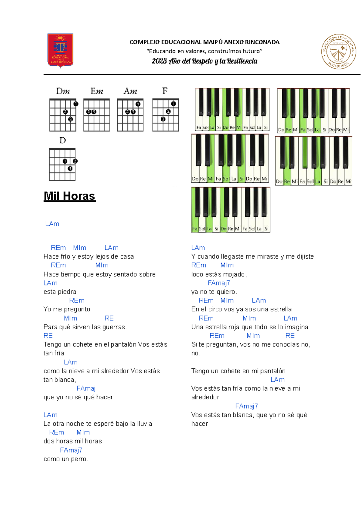 Mil Horas Acordes - Notas musicales - COMPLEJO EDUCACIONAL MAIPÚ ANEXO ...