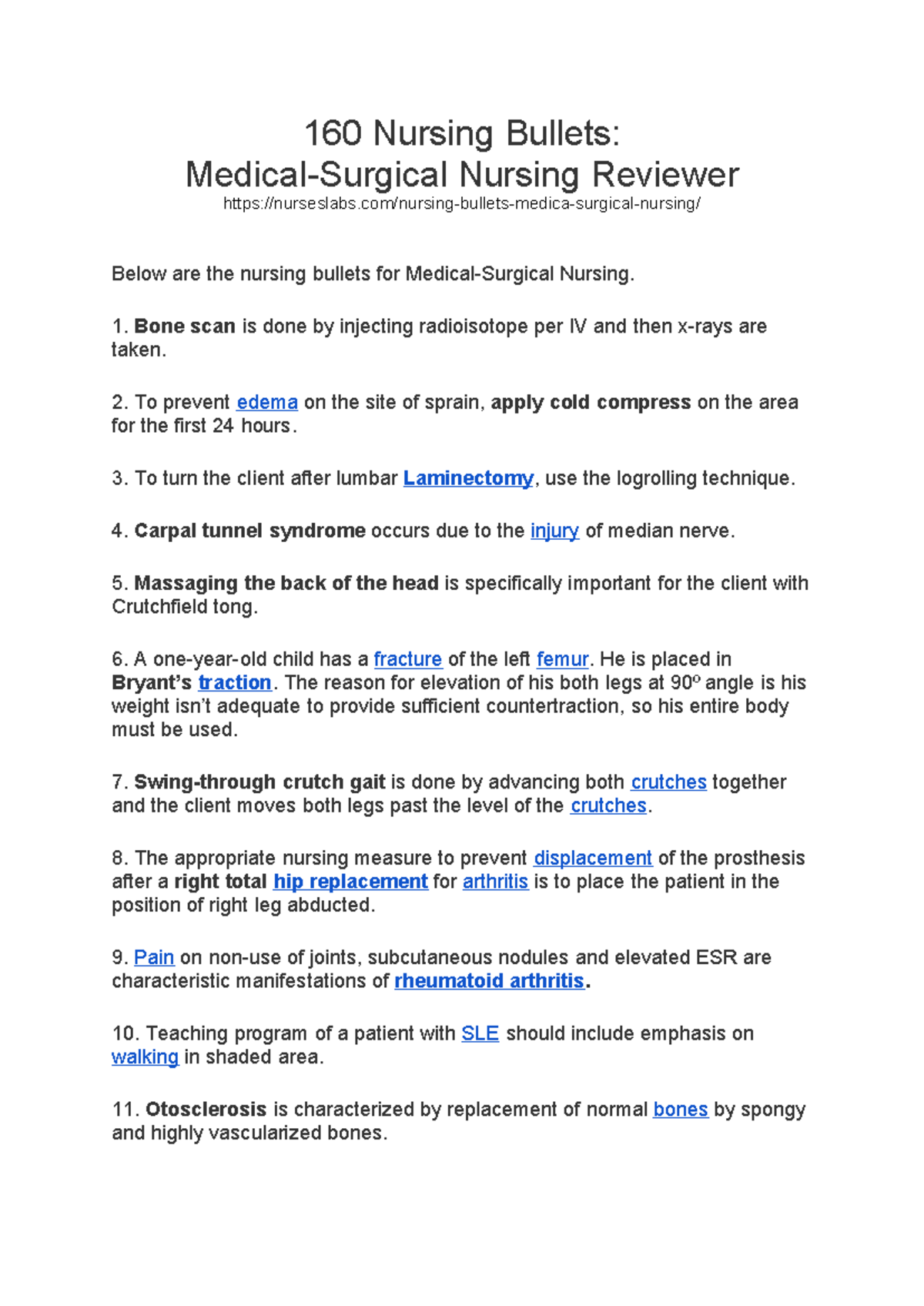 160 Nursing Bullets - aaaa - 160 Nursing Bullets: Medical-Surgical ...