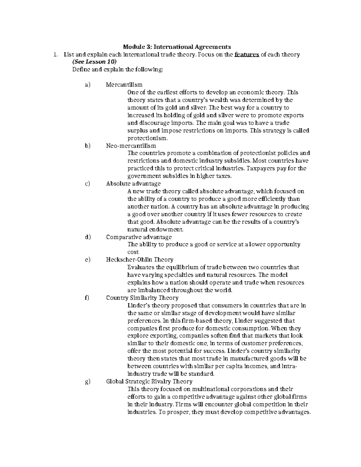 Module 3 Enhanced Study Guide - Module 3: International Agreements List ...