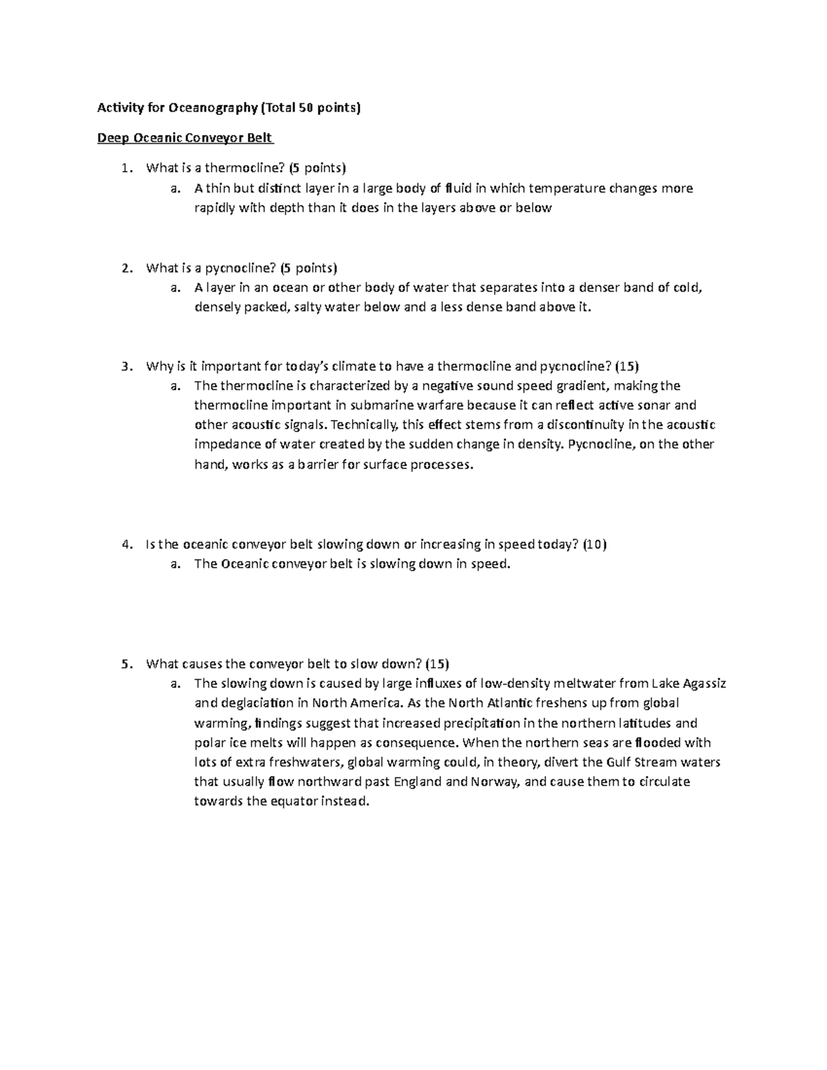 Activity for Oceanography-2 - A thin but distinct layer in a large body ...