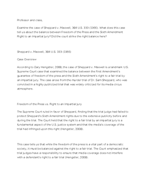 The Sam Sheppard Case: the study of a complex court case and its ...