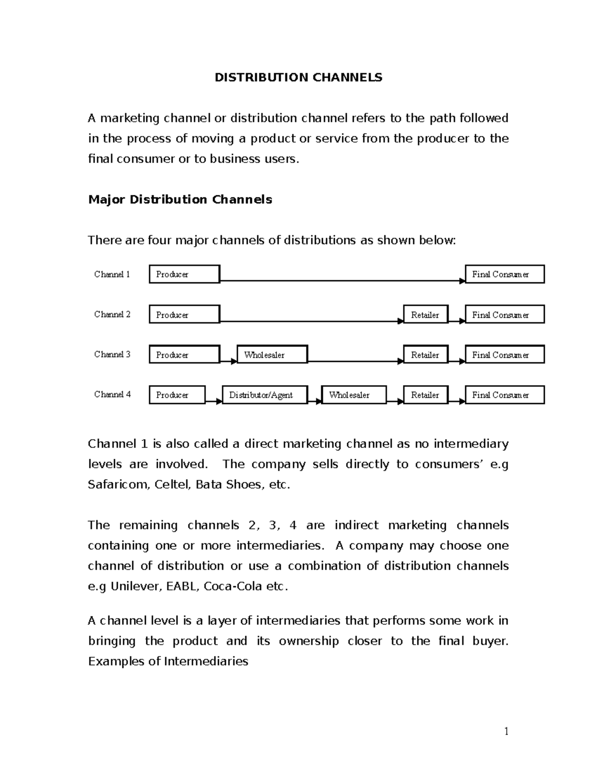 WEEK 9 Distribution Channels - Principles of Marketing - KCAU - Studocu