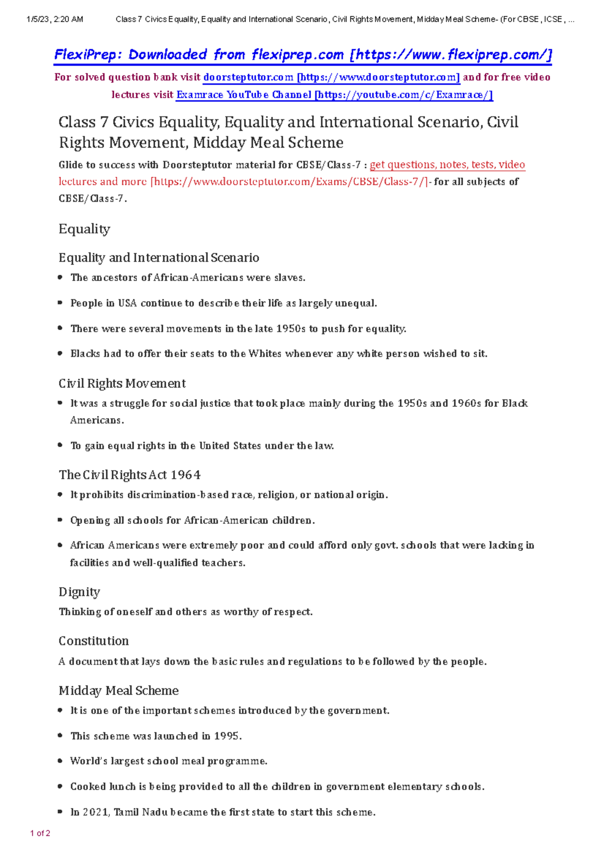 Class 7 Civics Chapter 1 Equality Part 2 - 1/5/23, 2:20 AM Class 7 ...