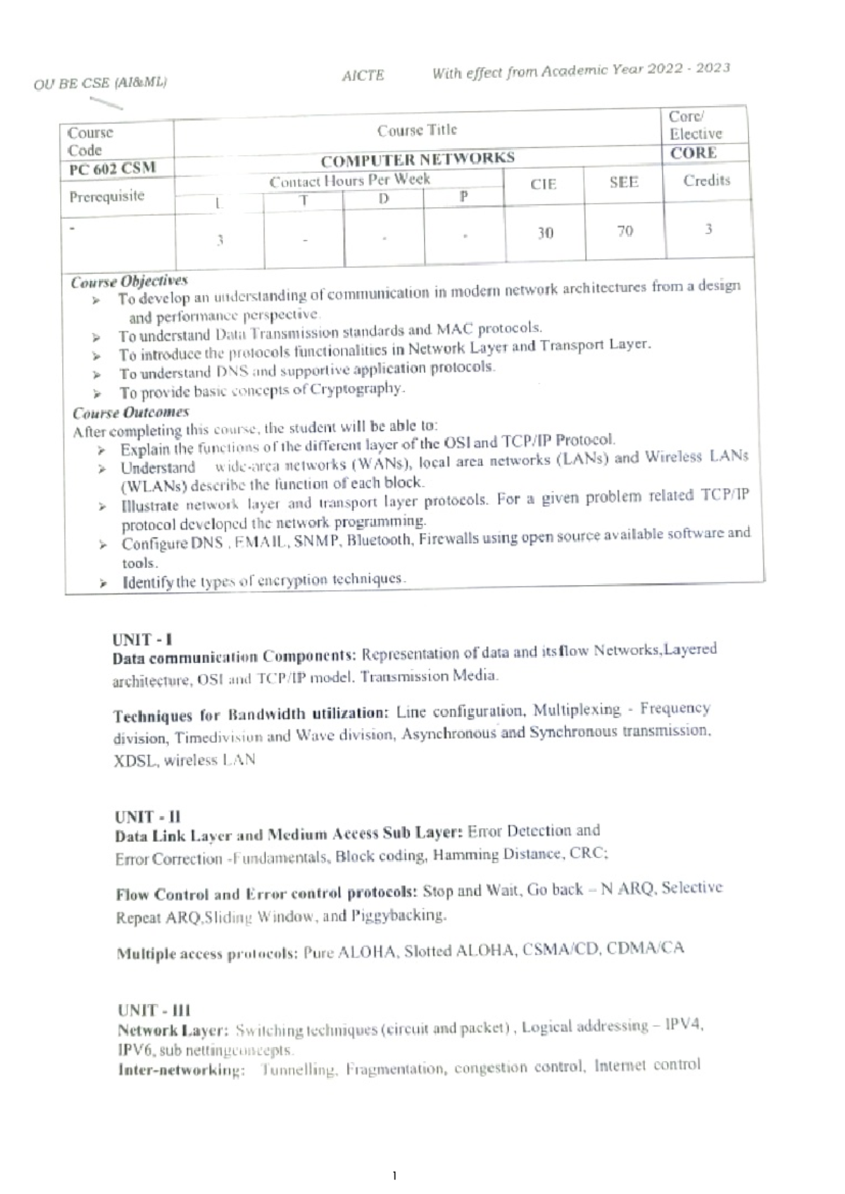 CN Syllabus - GO TH - Computer Science - Studocu