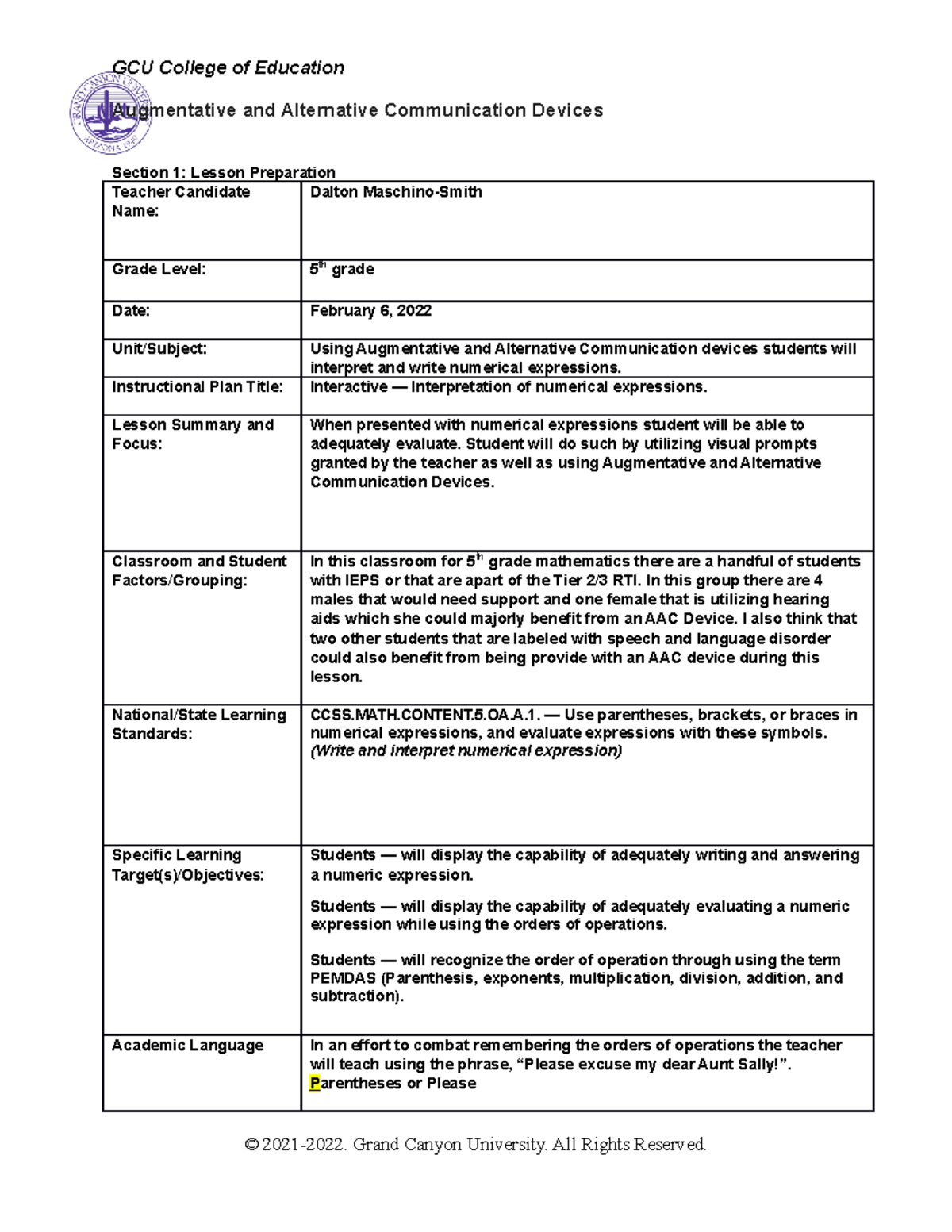 Augmentative and Alternative Communication Devices SPD-470 - Augmentative and Alternative - Studocu