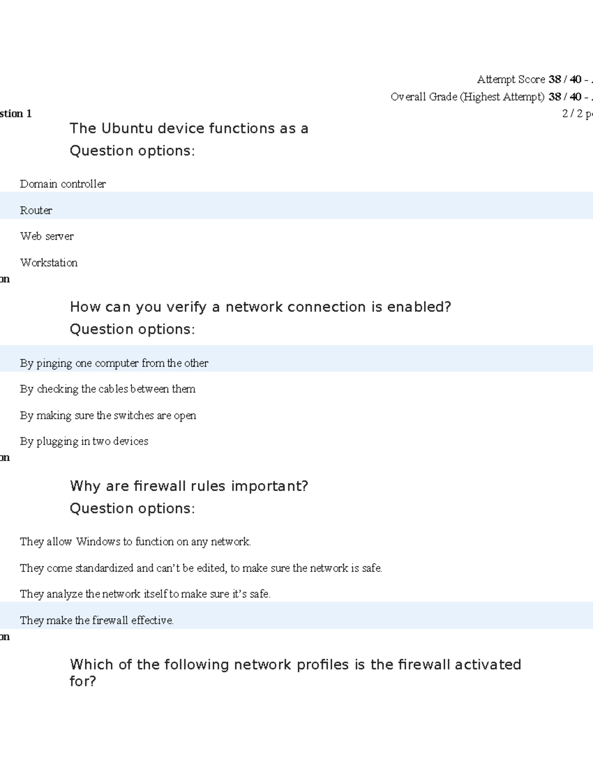 Module 3 Lab 2nd - Attempt Score 38 / 40 - A Overall Grade (Highest ...