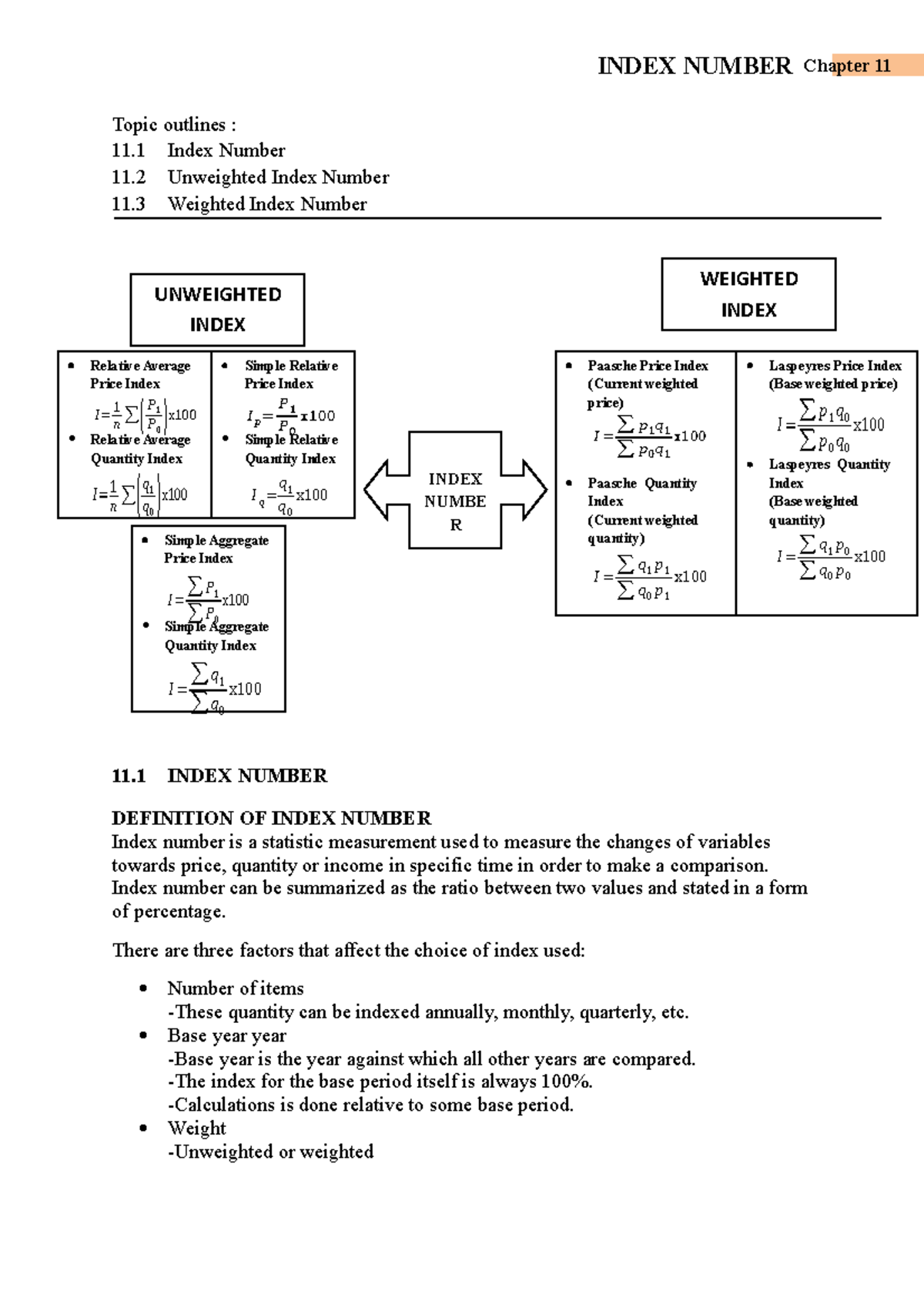 Chapter 11 Index Number - Topic outlines : 11 Index Number 11 ...