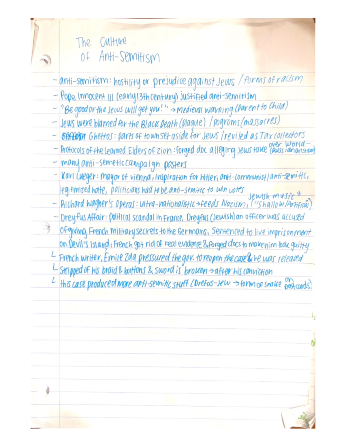 Holocaust Notes - The Culture of hostility or prejudice against Jews ...