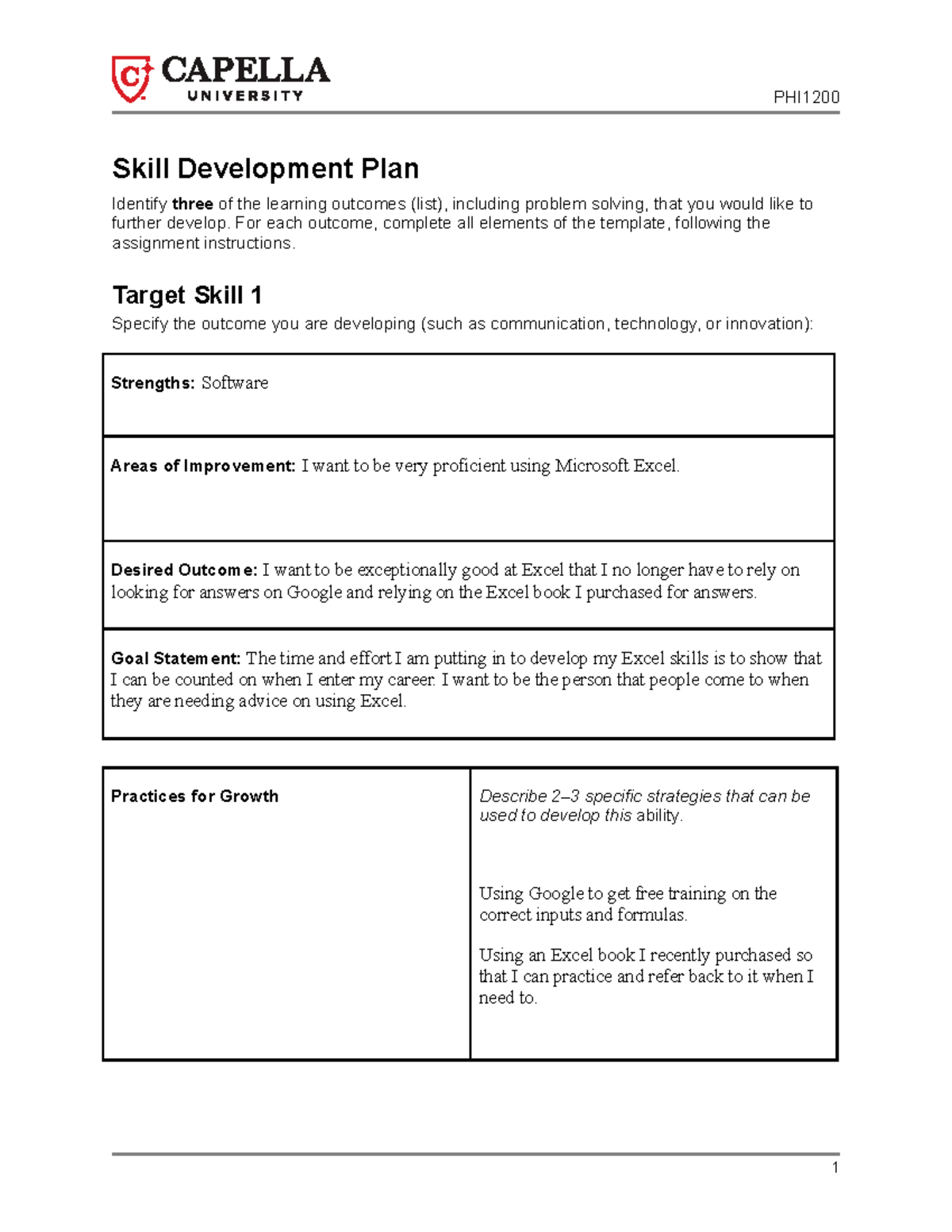 PHI-FPX1200 Russell Jake Assessment 3-1 - Skill Development Plan ...