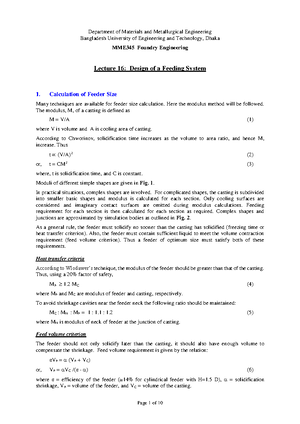 Lec 13 Calculation of gating system dimensions - Department of ...