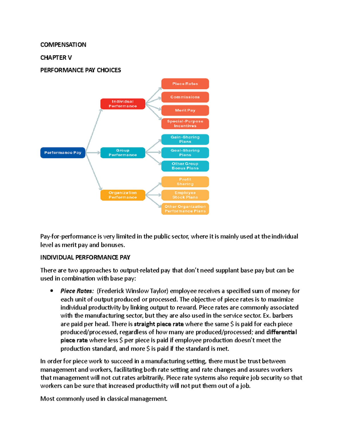 Comp summary 5-6 - COMPENSATION CHAPTER V PERFORMANCE PAY CHOICES Pay ...
