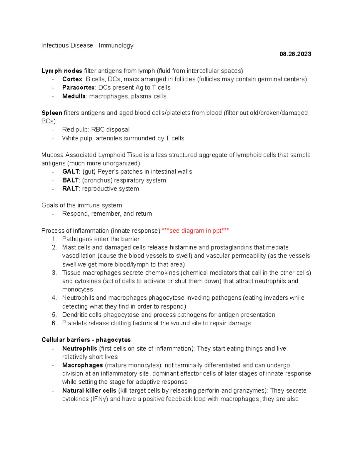 PHS 5334 - module one - Infectious Disease - Immunology 08. Lymph nodes ...