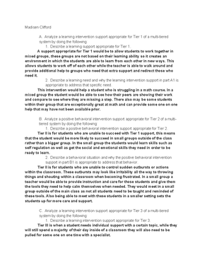 Simulation paper - A. Write a reflection of your simulated classroom ...