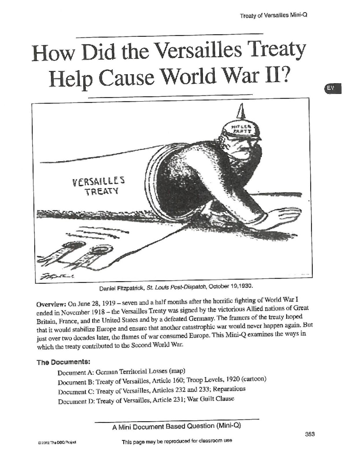 How Did the Versailes Treaty Help Cause World War II EV 21zegx4 - HIS ...