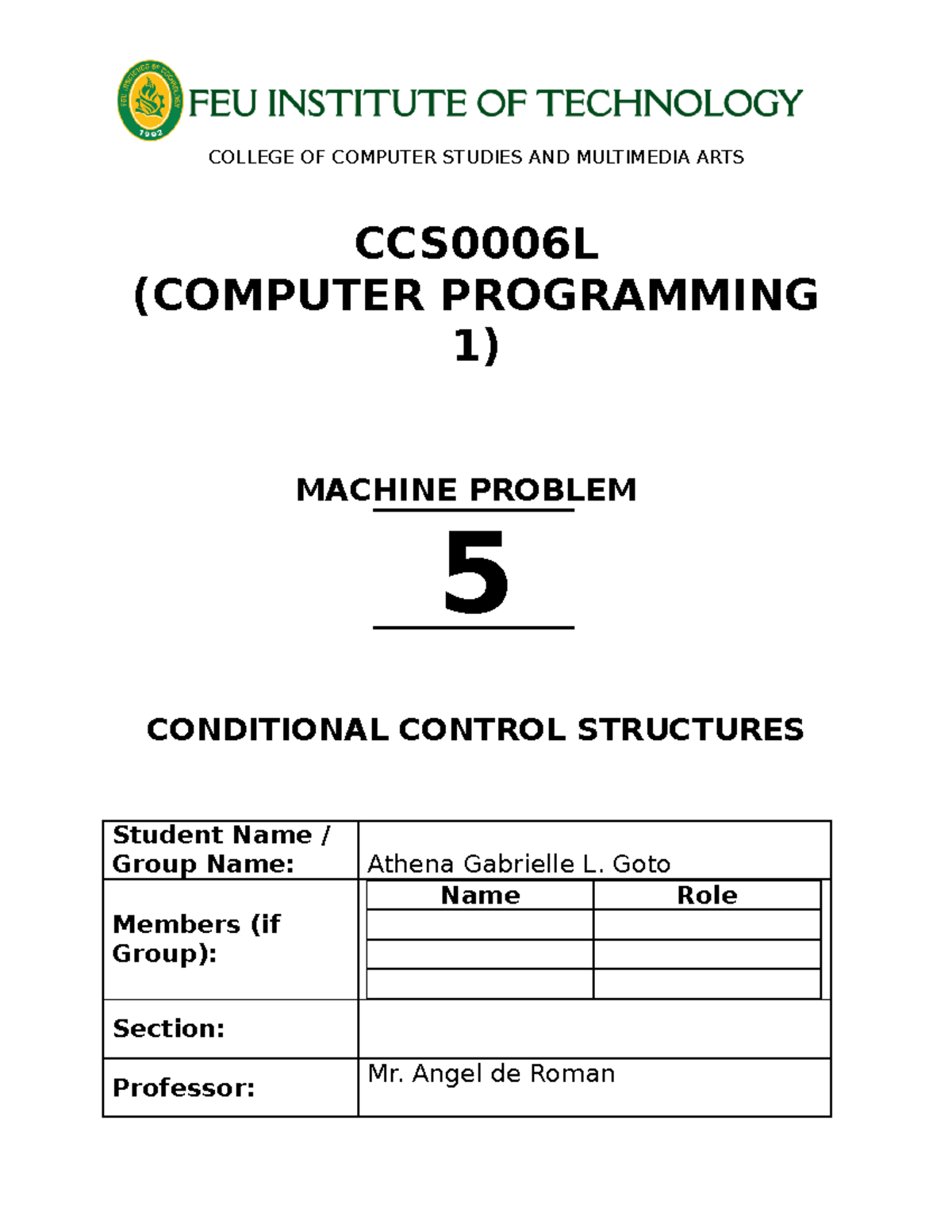 [M5- Technical] (2) athena goto - COLLEGE OF COMPUTER STUDIES AND ...