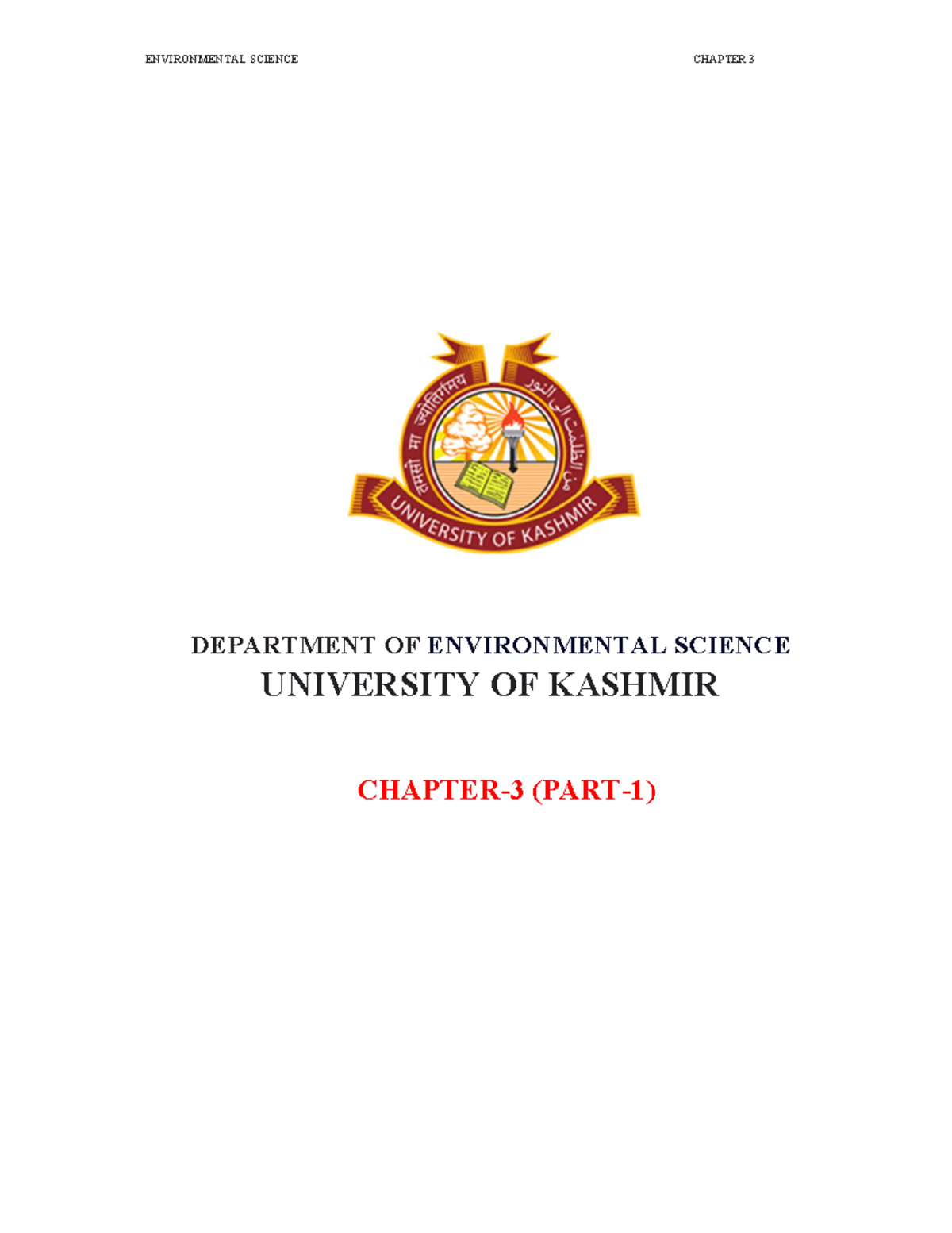 Department OF Environmental Science PART 6 - DEPARTMENT OF ...