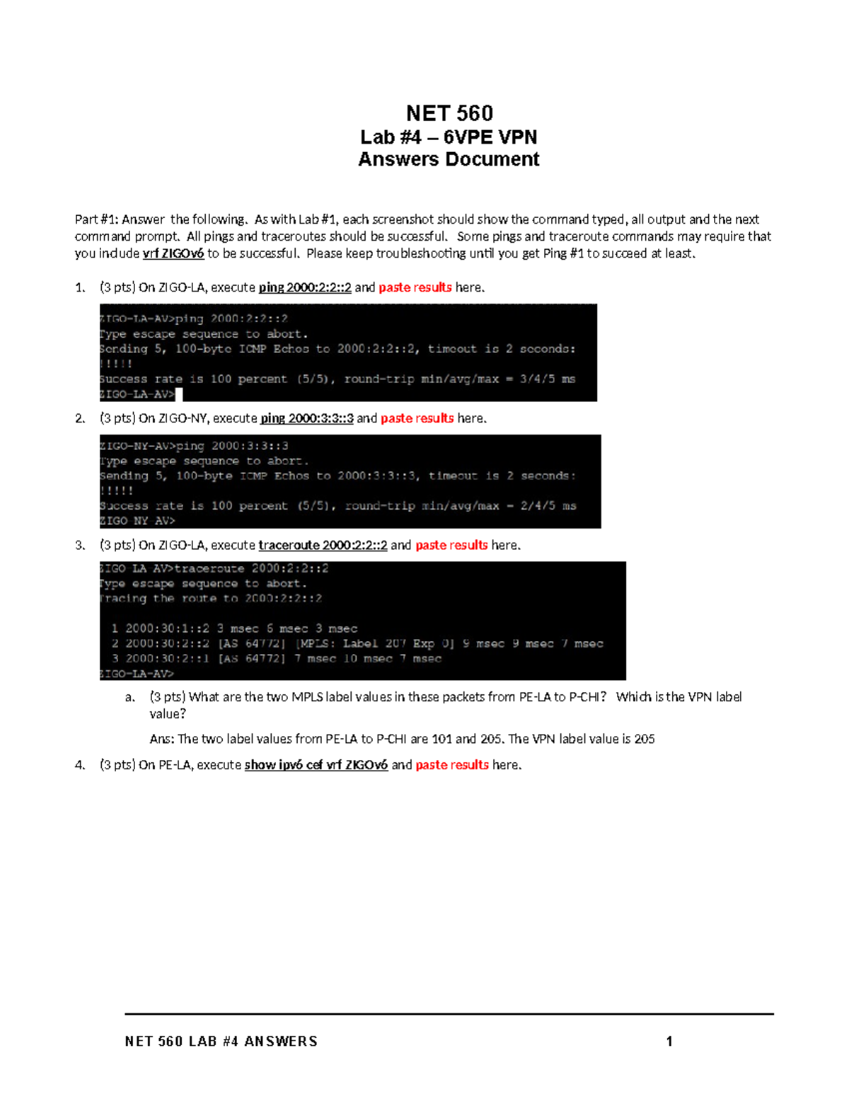 NET560 Lab#4 W2024 Answersheet v1 - NET 560 Lab #4 – 6VPE VPN Answers ...