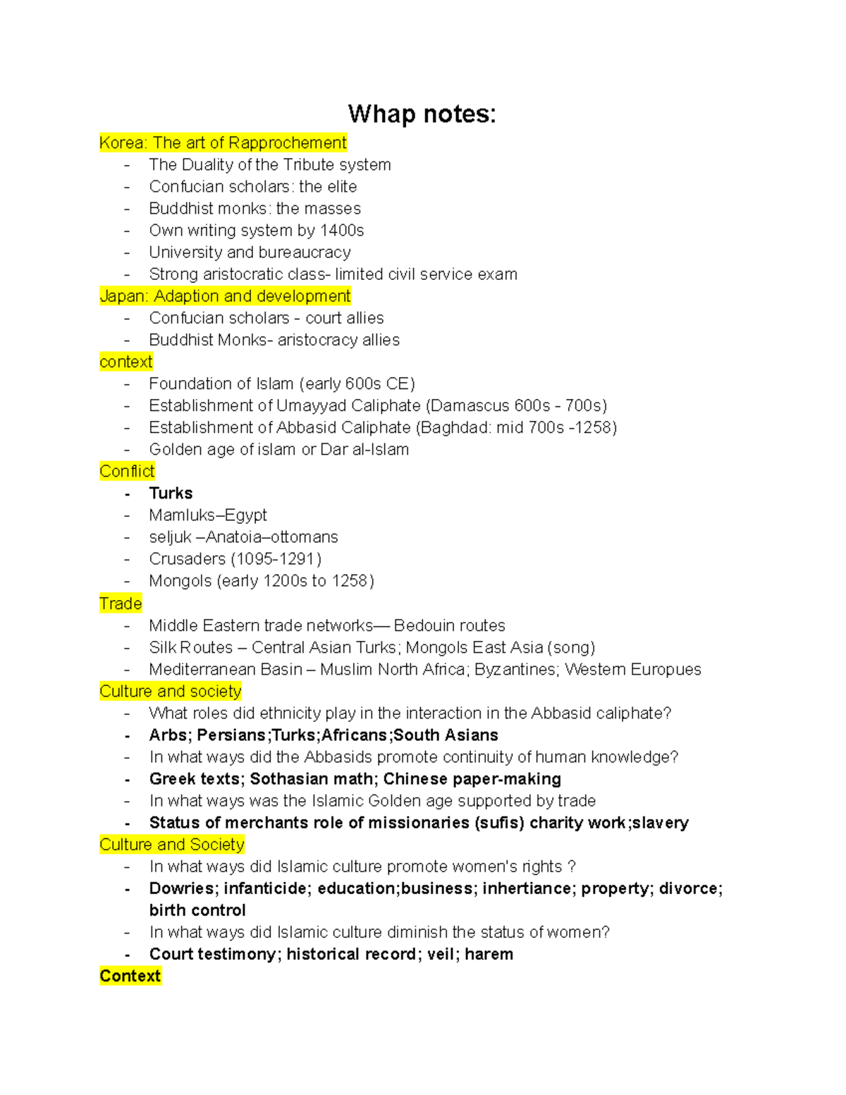 Untitled document whap notes - Whap notes: Korea: The art of ...