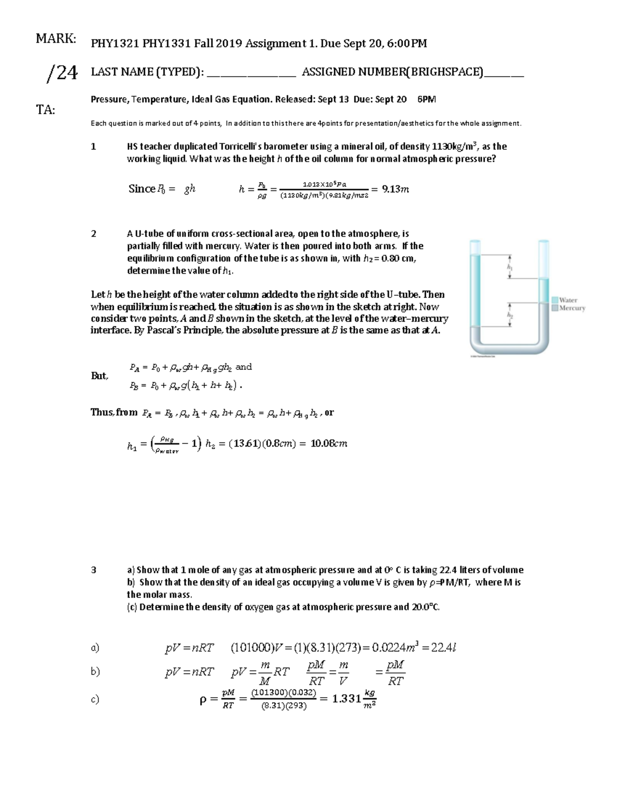 Assignment+1+Fall2019 +PHY1321++solutions - Warning: TT: undefined function: 32 Warning: TT ...