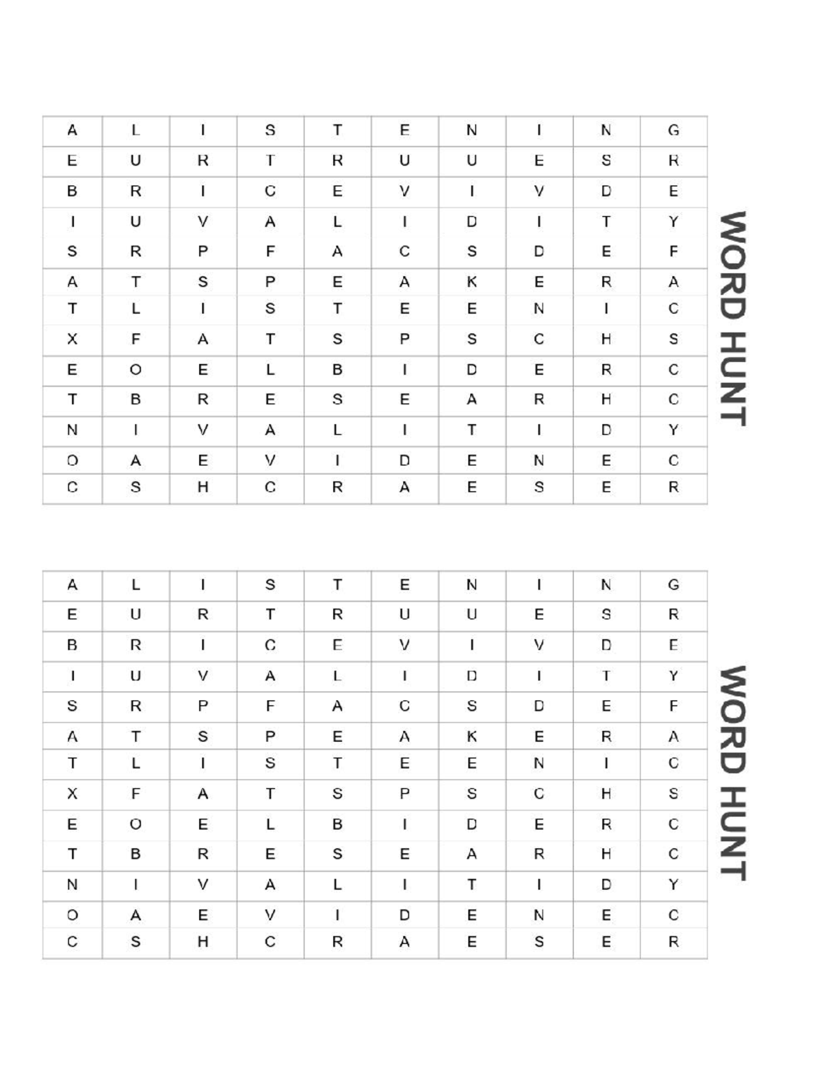 Word hunt - Activity for student - Secondary Education - Studocu