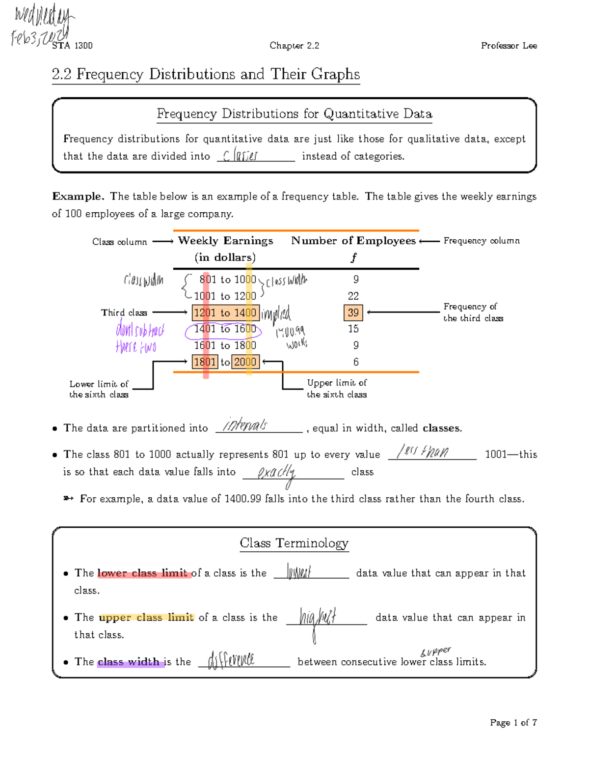 STA 1300 2.2 Frequency Distributions and Their Graphs - 2 Frequency ...