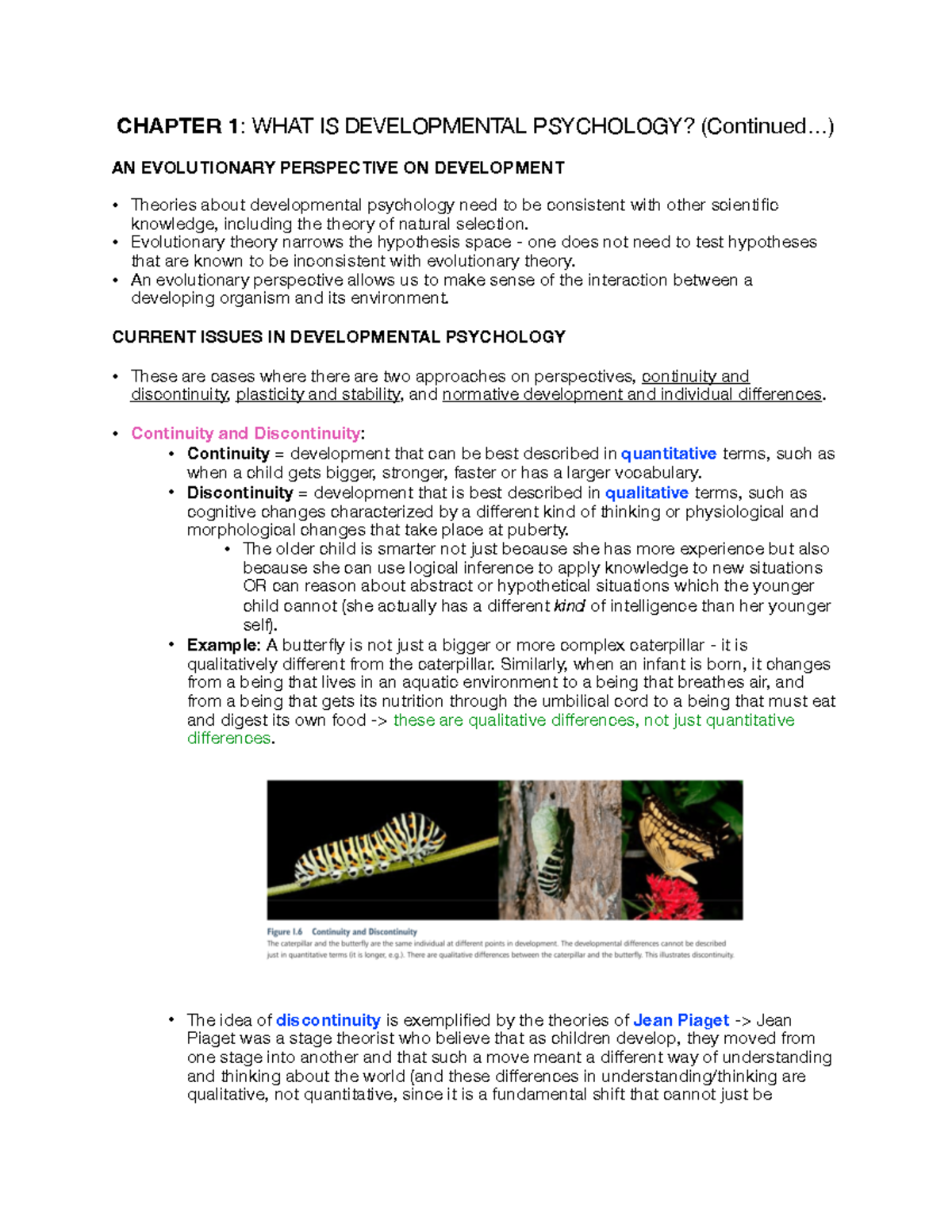Psychology 3GG3 Notes - CHAPTER 1: WHAT IS DEVELOPMENTAL PSYCHOLOGY ...