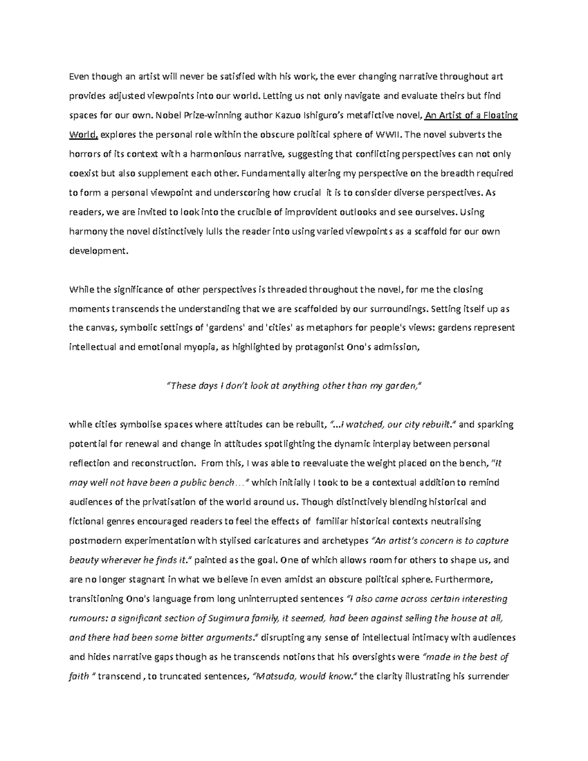 Copy of ADV Artist Of A Floating World - Even though an artist will ...